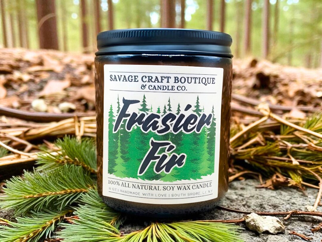 Frasier Fir Type Scented, All-natural Soy Wax Candle, Hand Poured ...