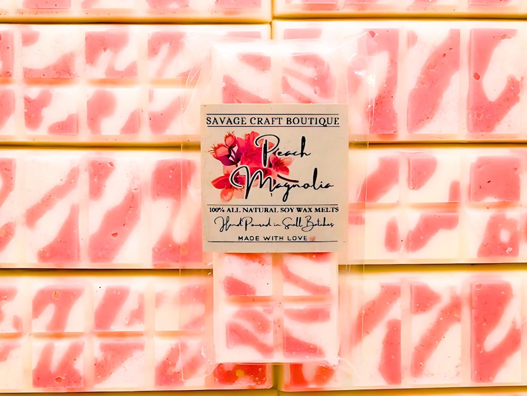 Peach Magnolia Scented, Wax Melt Snap Bar for Warmer, All-natural Soy ...