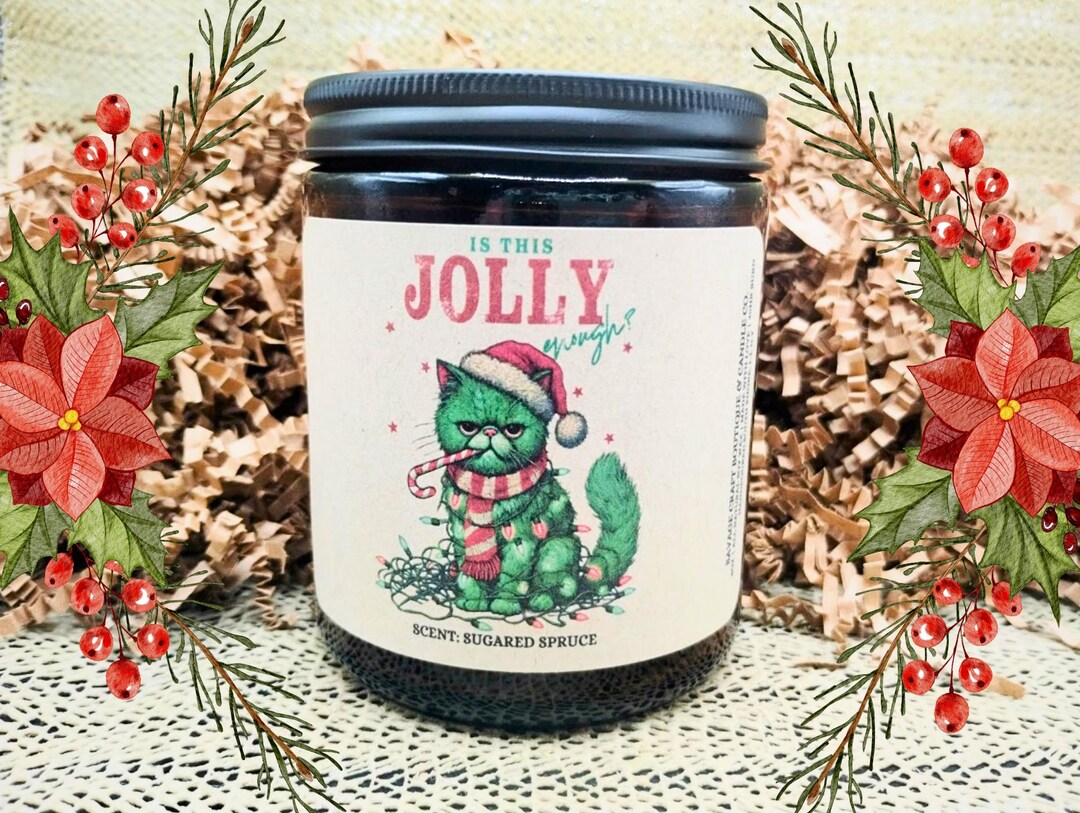 Is This Jolly Enough, Grumpy Cat, All-natural Soy Wax Candles, Homemade ...