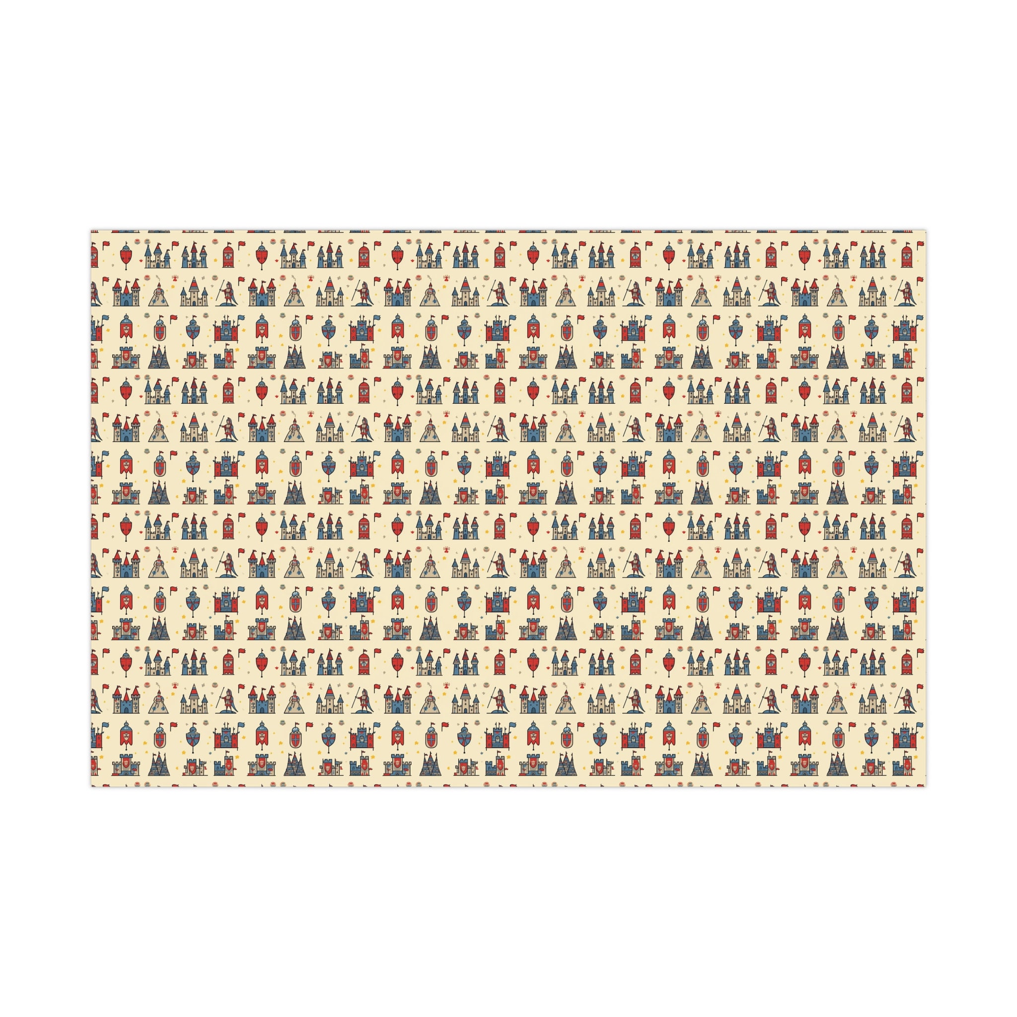 Medieval Castle & Royal Characters Wrapping Paper - Knight and Princess ...