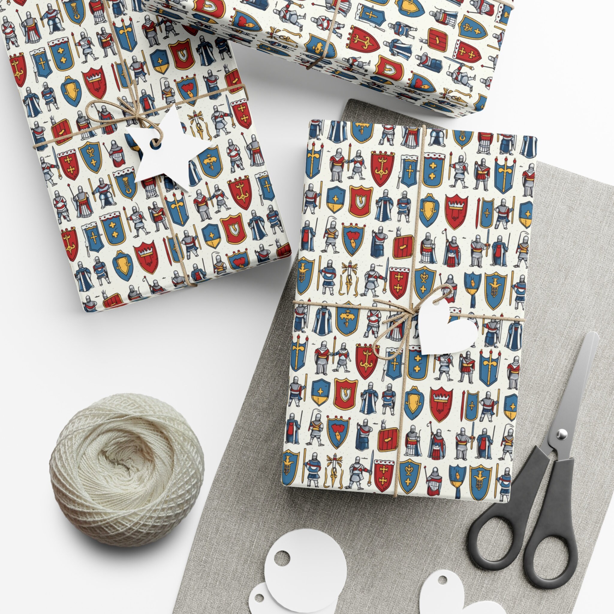Medieval Knights & Coats of Arms Wrapping Paper - Ideal for Themed ...
