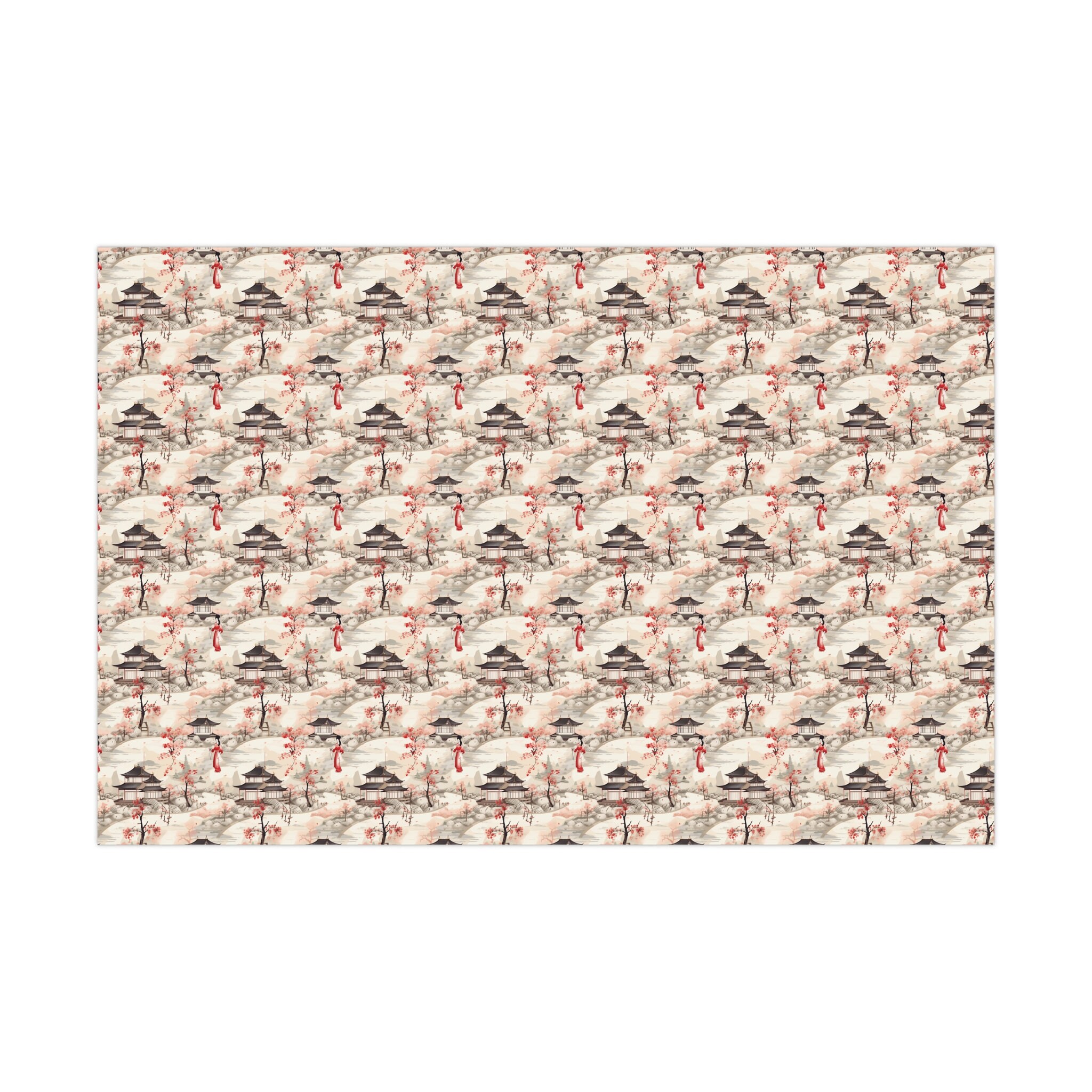 Traditional Japanese Scenery Wrapping Paper Geisha and - Etsy