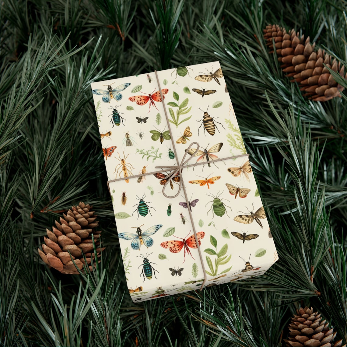 Colorful Insect Illustration Wrapping Paper - Vintage Botanist Style ...