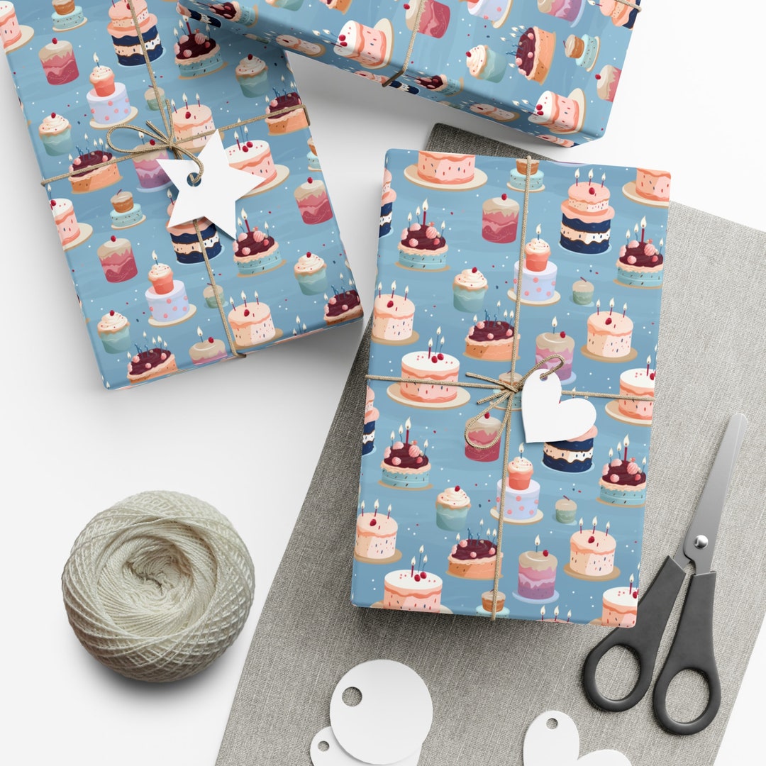Colorful Birthday Cakes & Cupcakes Wrapping Paper - Charming ...