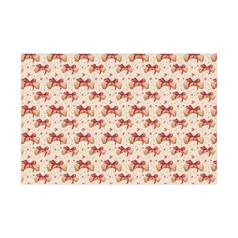Dog Bone With Red Ribbon Wrapping Paper - Perfect for Gifts to Dogs ...