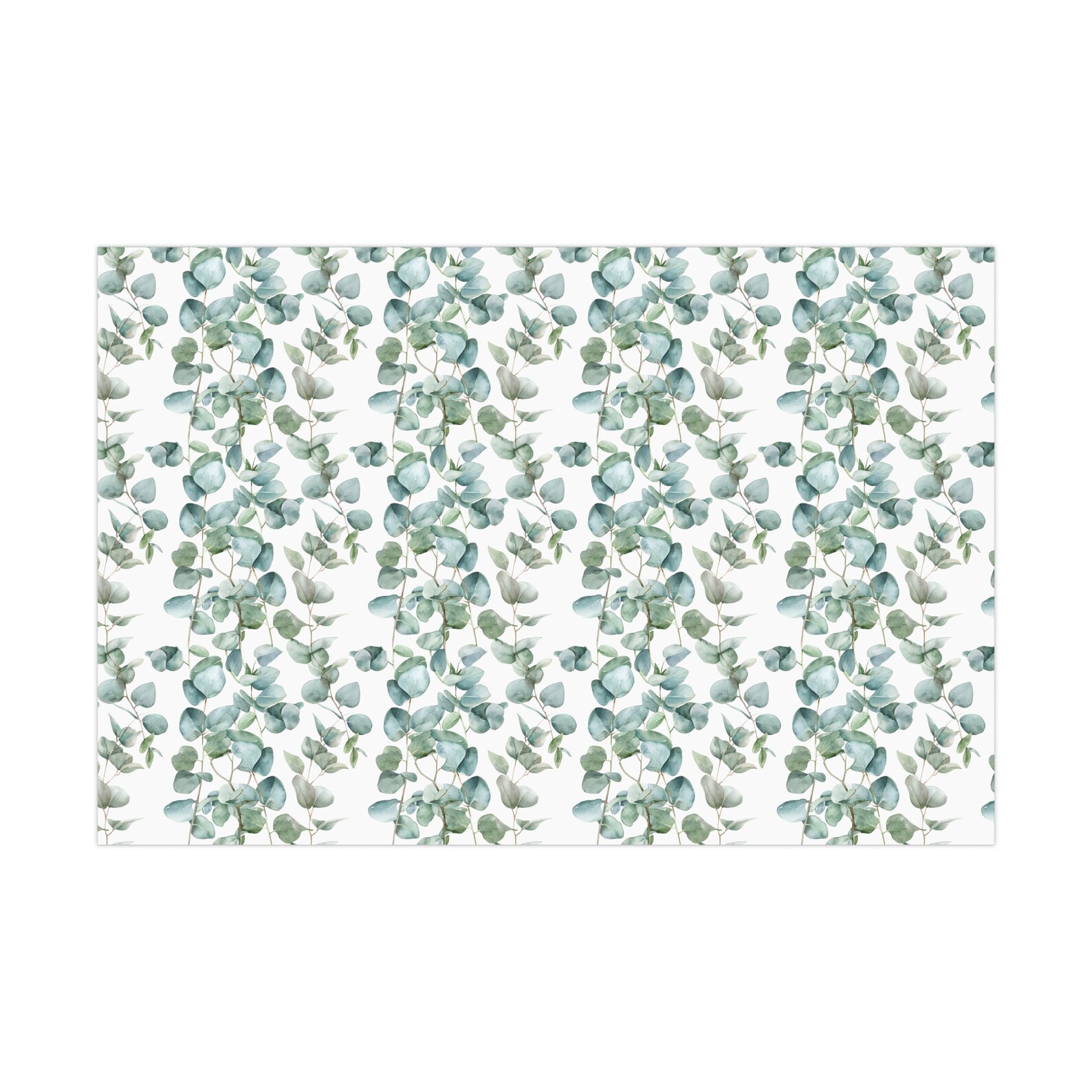 Watercolor Eucalyptus Leaves Wrapping Paper - Soft Green Pastels on ...