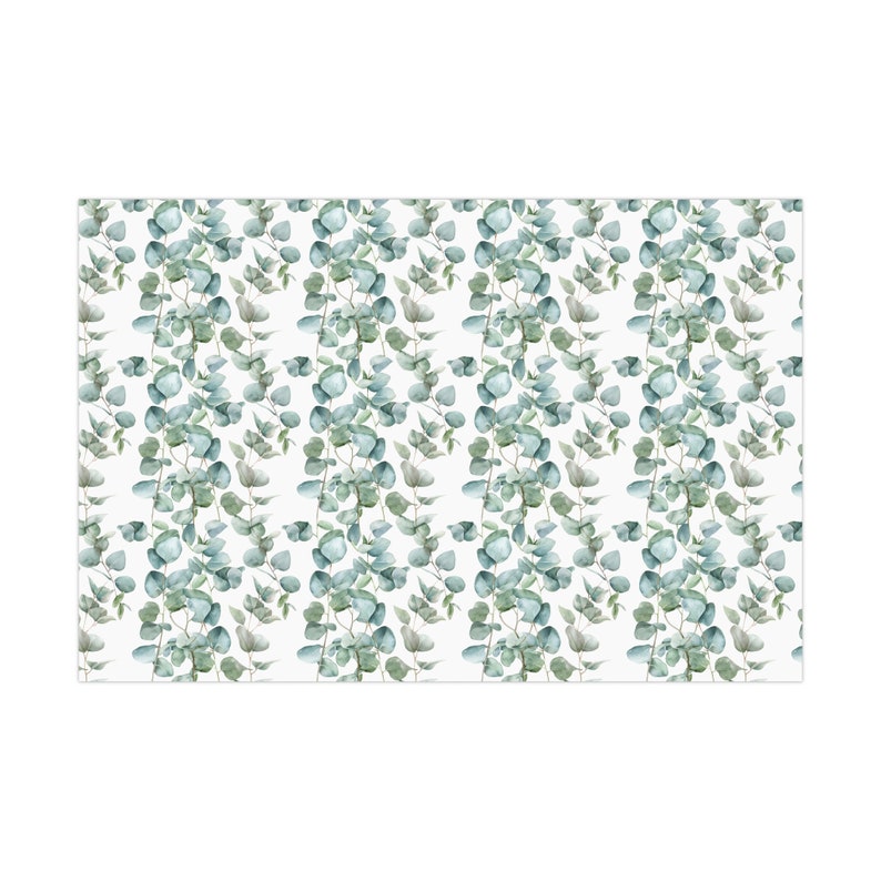 Watercolor Eucalyptus Leaves Wrapping Paper - Soft Green Pastels on ...