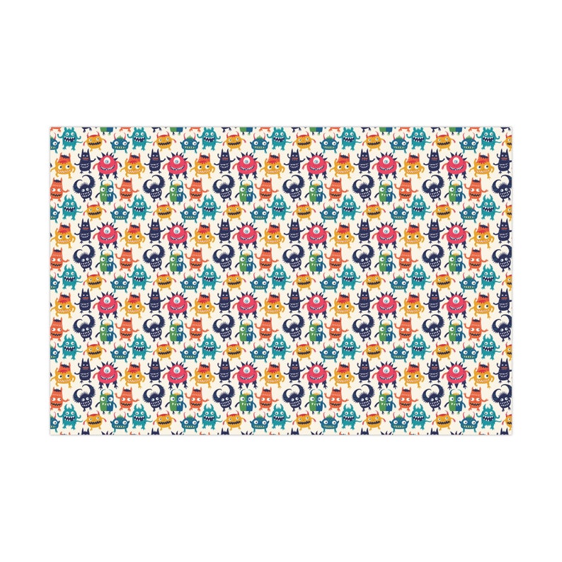 Funny Cute Monsters Wrapping Paper - Colorful & Playful, Perfect for ...