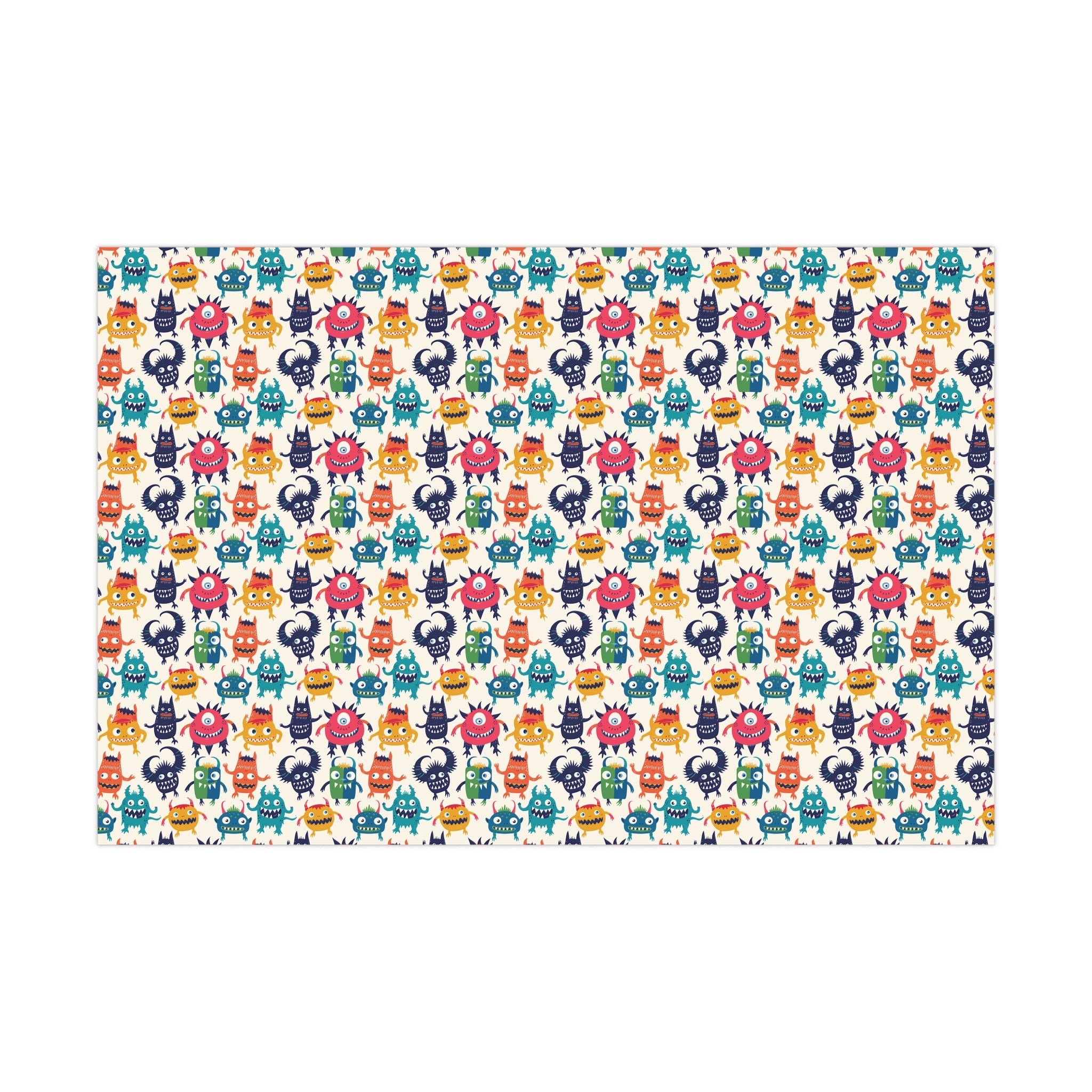 Funny Cute Monsters Wrapping Paper - Colorful & Playful, Perfect for ...