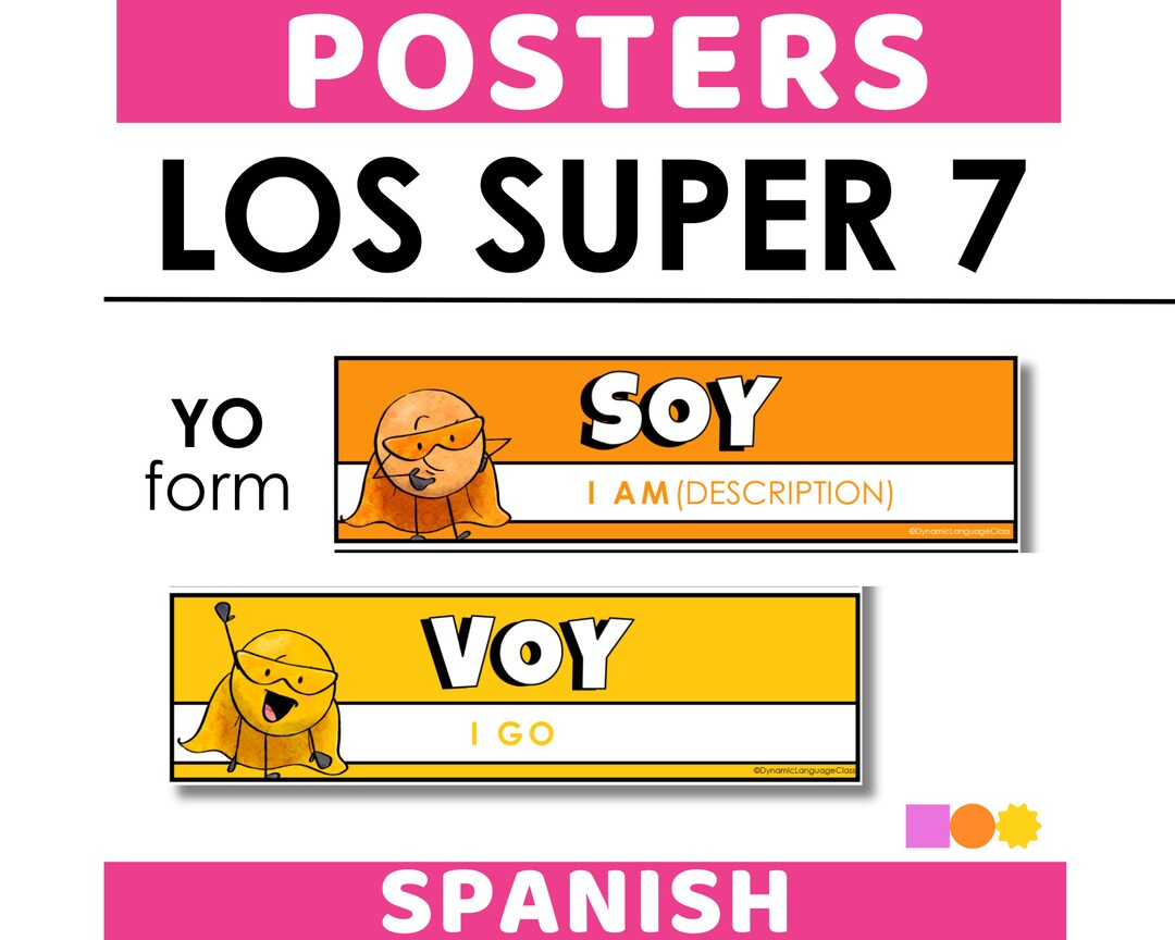 Super 7 Spanish High Frequency Words Posters in Spanish With Super ...