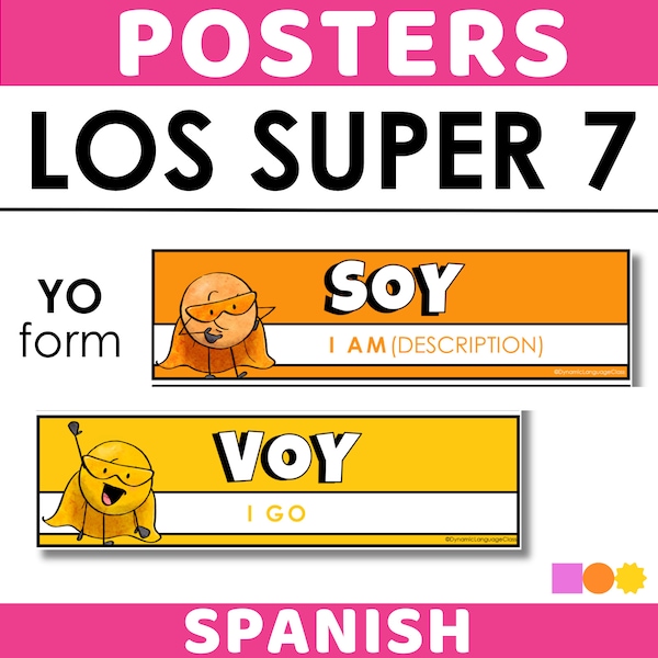 Spanish Classroom Verbs Posters - Etsy