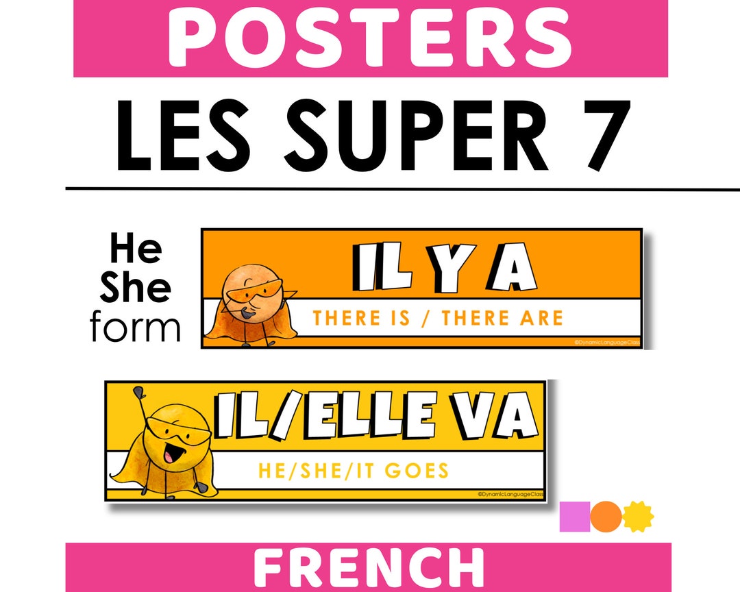 Posters Les Super 7 French High Frequency Verbs Visual Displays for the ...