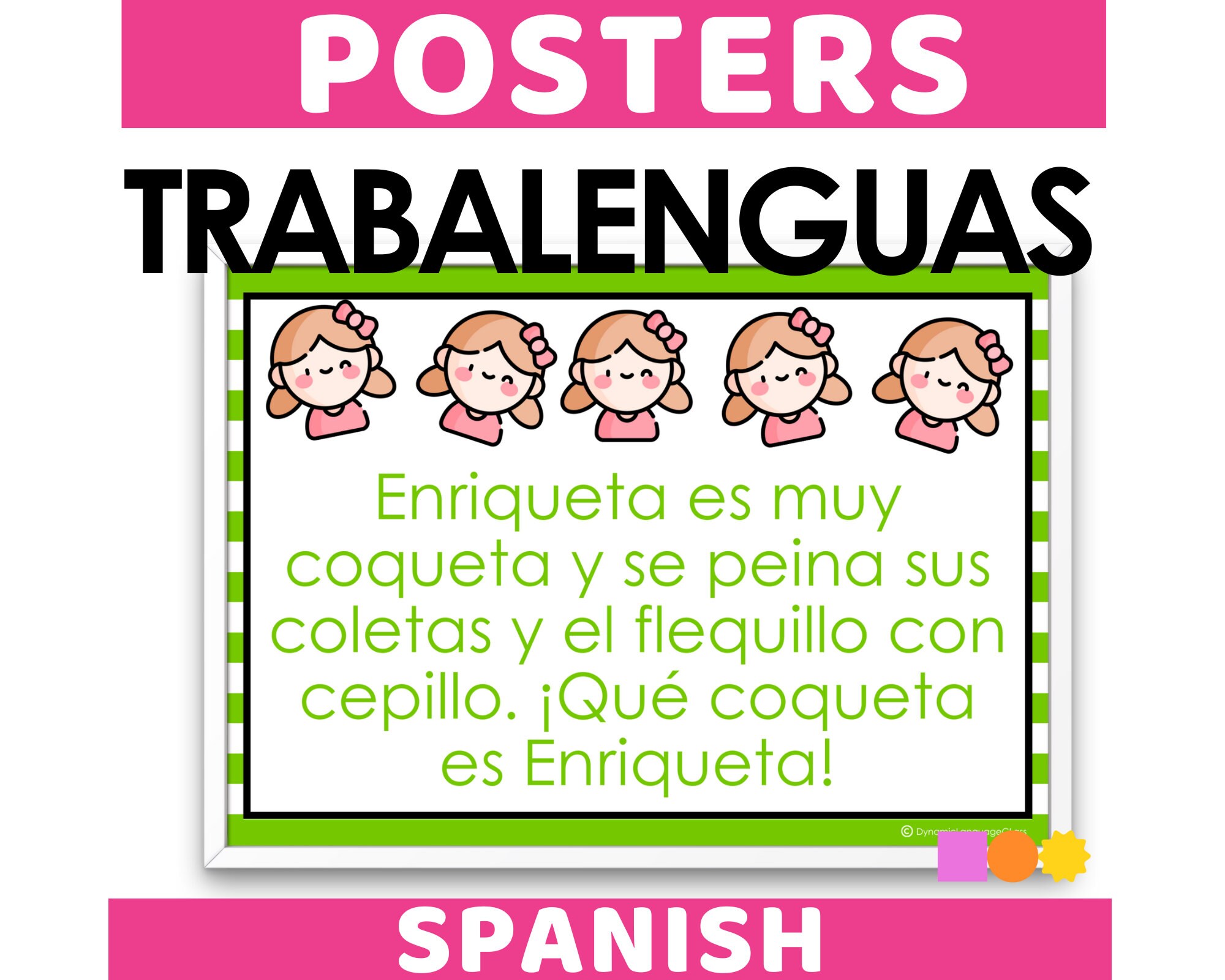 Tongue Twisters Spanish Posters Classroom Decoration Fun Activities ...