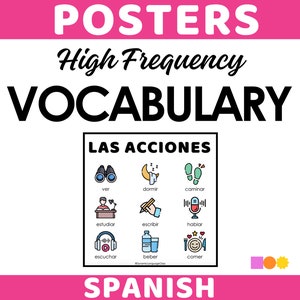 Spanish Word Wall High Frequency Words for Spanish Classroom Decor ...