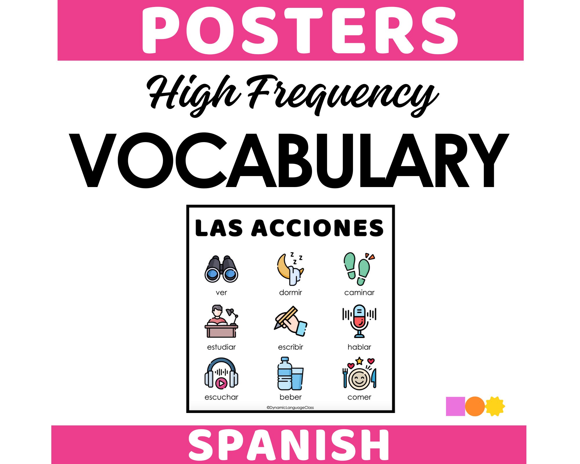 Spanish Word Wall High Frequency Words for Spanish Classroom Decor ...