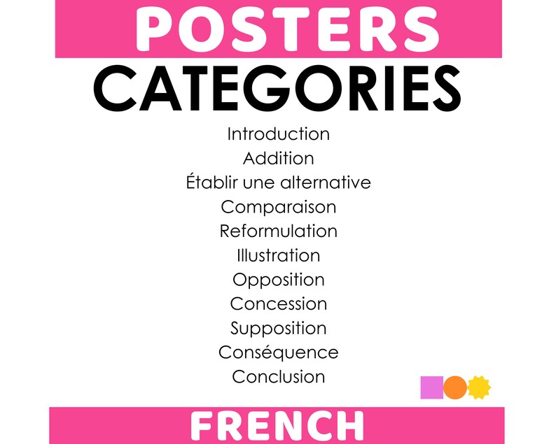 French Connective Posters for French Classroom Displays in French - Les ...