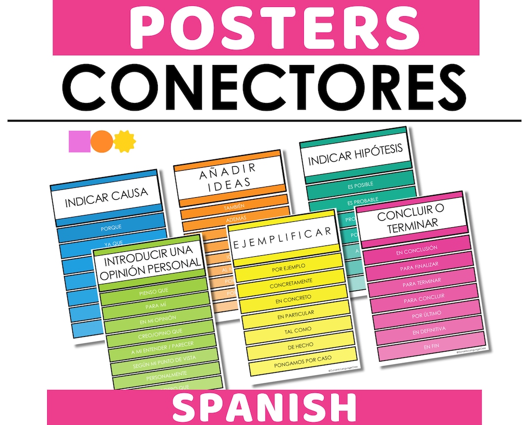Spanish Connectives Posters for Spanish Display Classroom Decor Posters ...