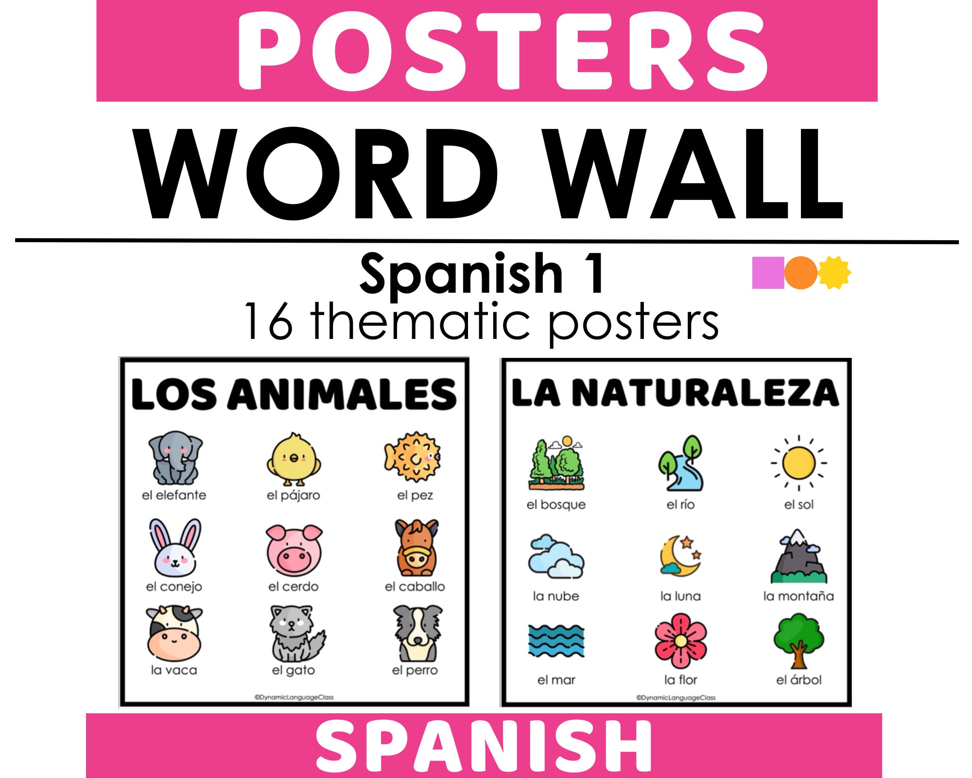 Spanish Word Wall High Frequency Words for Spanish Classroom Decor ...