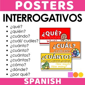 Printable Spanish Classroom Decor Posters Question Words in Spanish ...