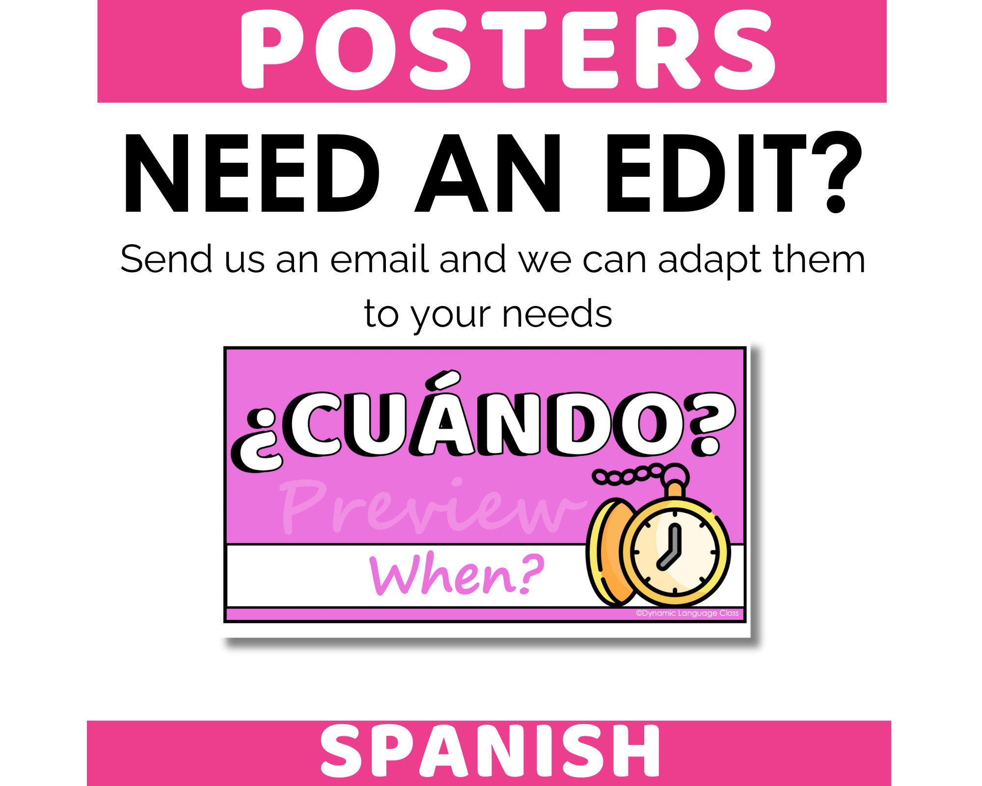 Printable Spanish Classroom Decor Posters Question Words in Spanish ...