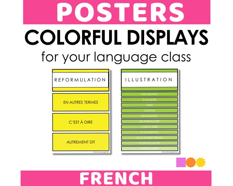 French Connective Posters for French Classroom Displays in French - Les ...