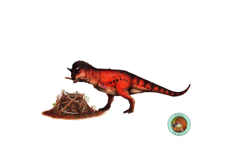 Carnotaurus Unique Dinosaur Mounted Pencil Sketch Print - Etsy