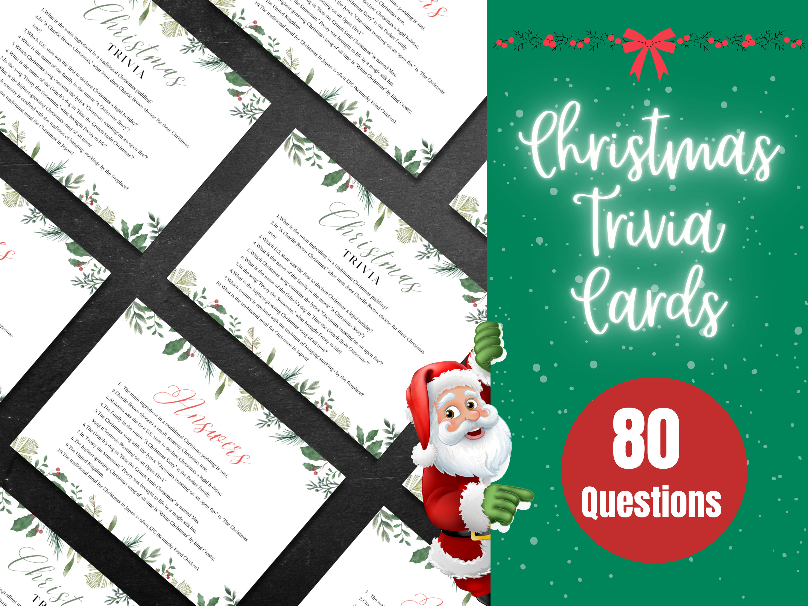 Christmas Trivia, Editable Christmas Trivia Game, Christmas Party Games ...