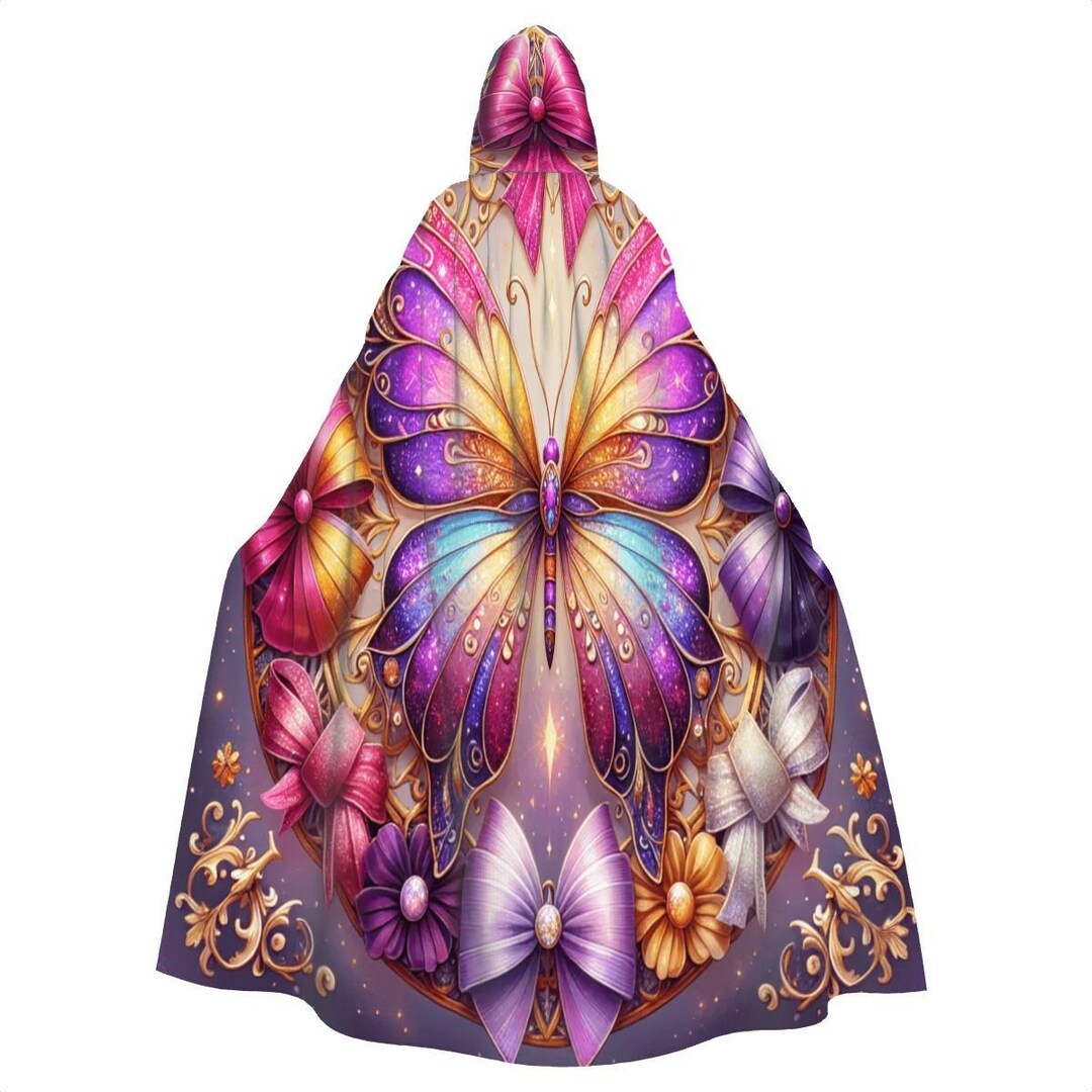 Magical Butterfly Fairy Cloak With Wings Hooded Fantasy Costume for ...