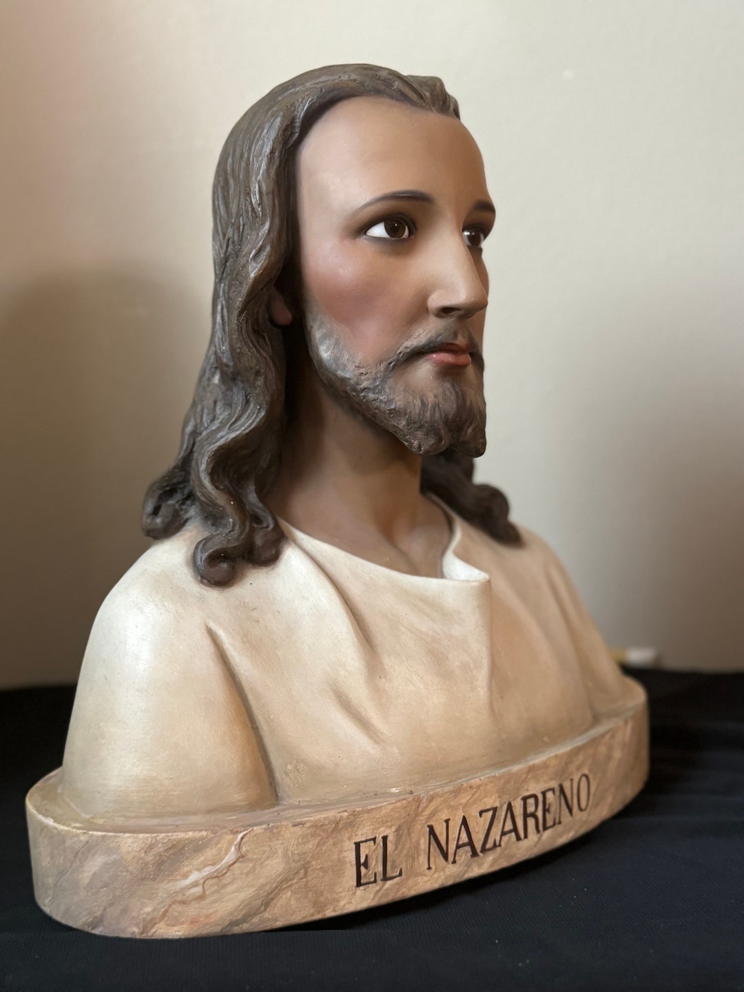 Large Head of Christ Jesus Bust Statue Made in Olot Spain - Religious ...