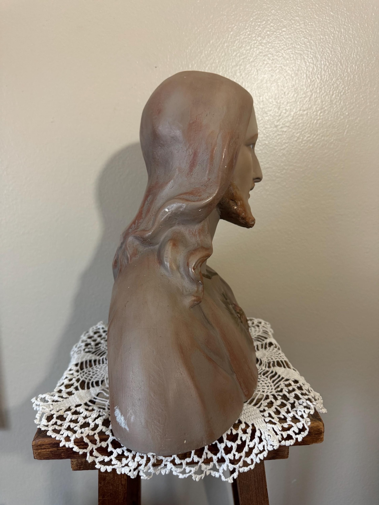 Sacred Heart of Jesus Plaster Bust Statue, Religious Art - Etsy