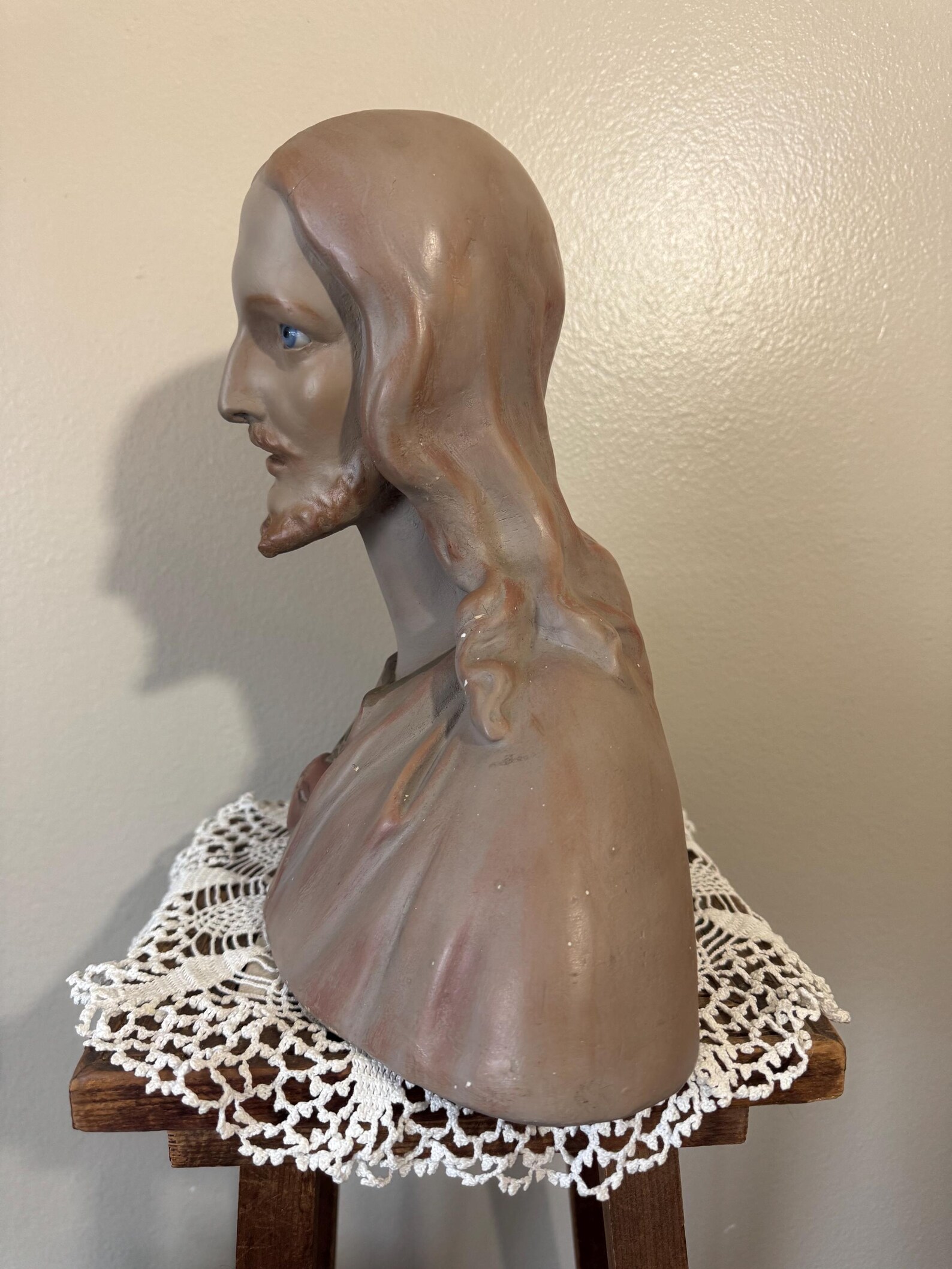 Sacred Heart of Jesus Plaster Bust Statue, Religious Art - Etsy