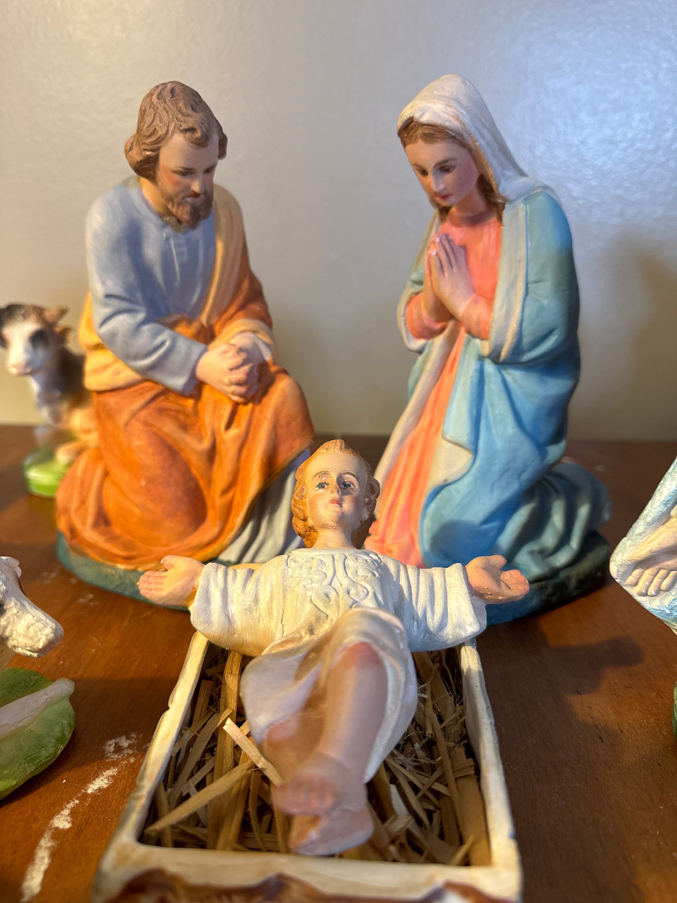 Vintage Plaster Statue of the Nativity, Jesus Mary Joseph - Etsy