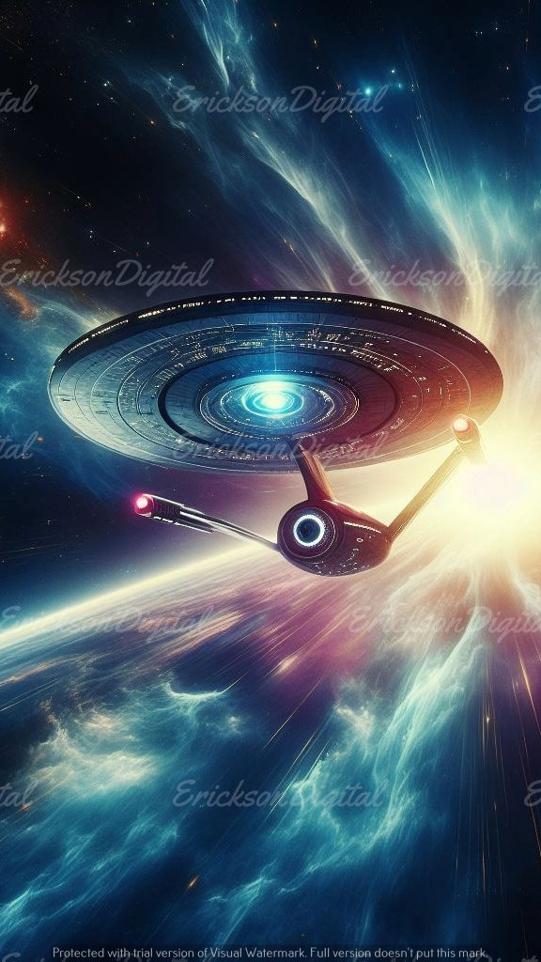 Star Trek Enterprise, Space, Planet, Sun Horizon, T.V, Movies, Digital ...