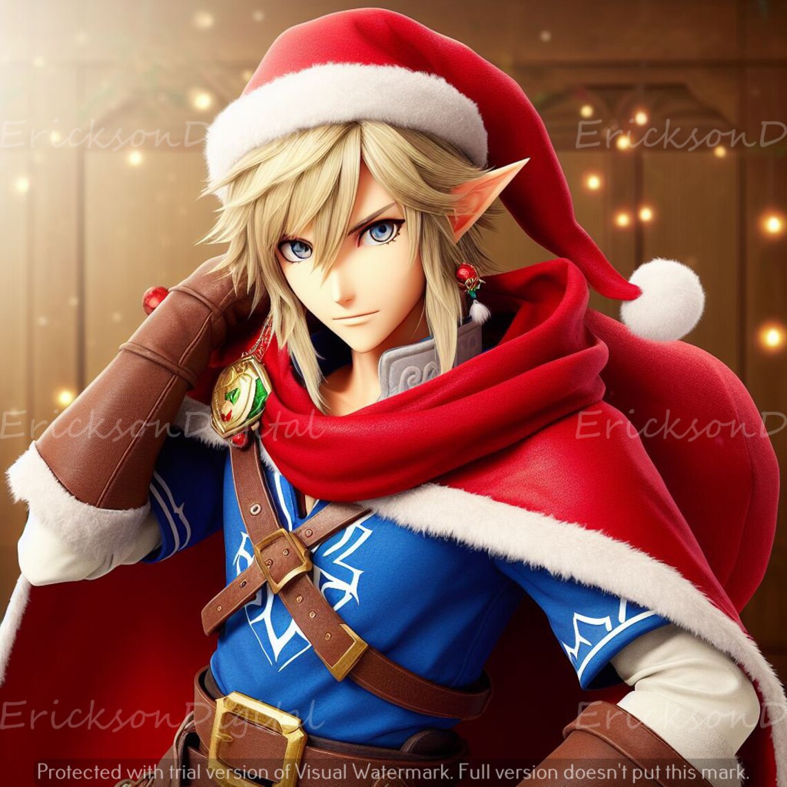 Link the Legend of Zelda Christmas Clause Link Digital - Etsy