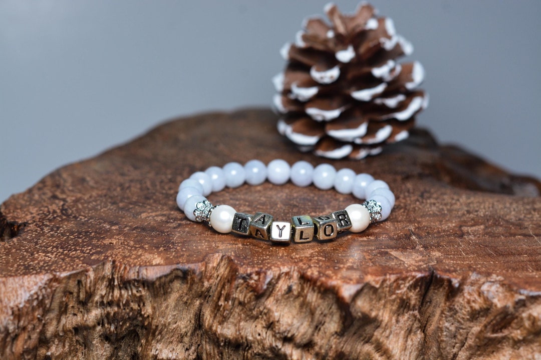 Custom Name Genuine Jade Bracelet, Natural High-end 8mm Round Beads ...