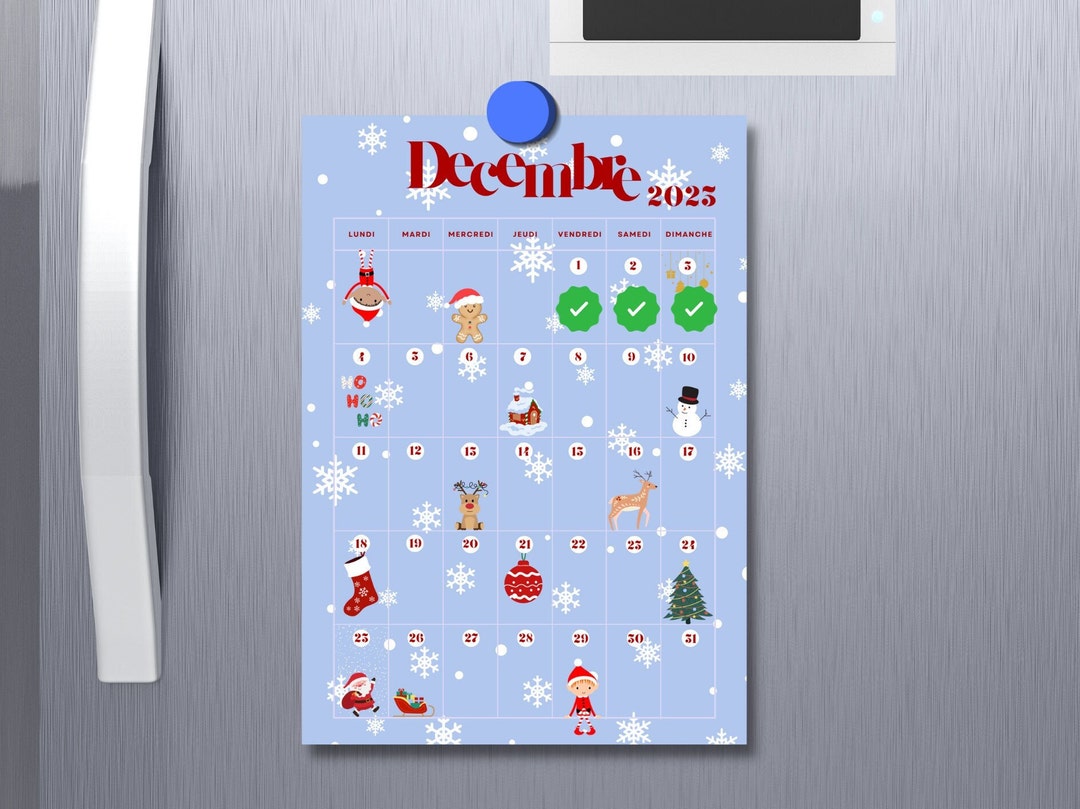 December Calendar to Print and Download for Children in A4 Format on ...