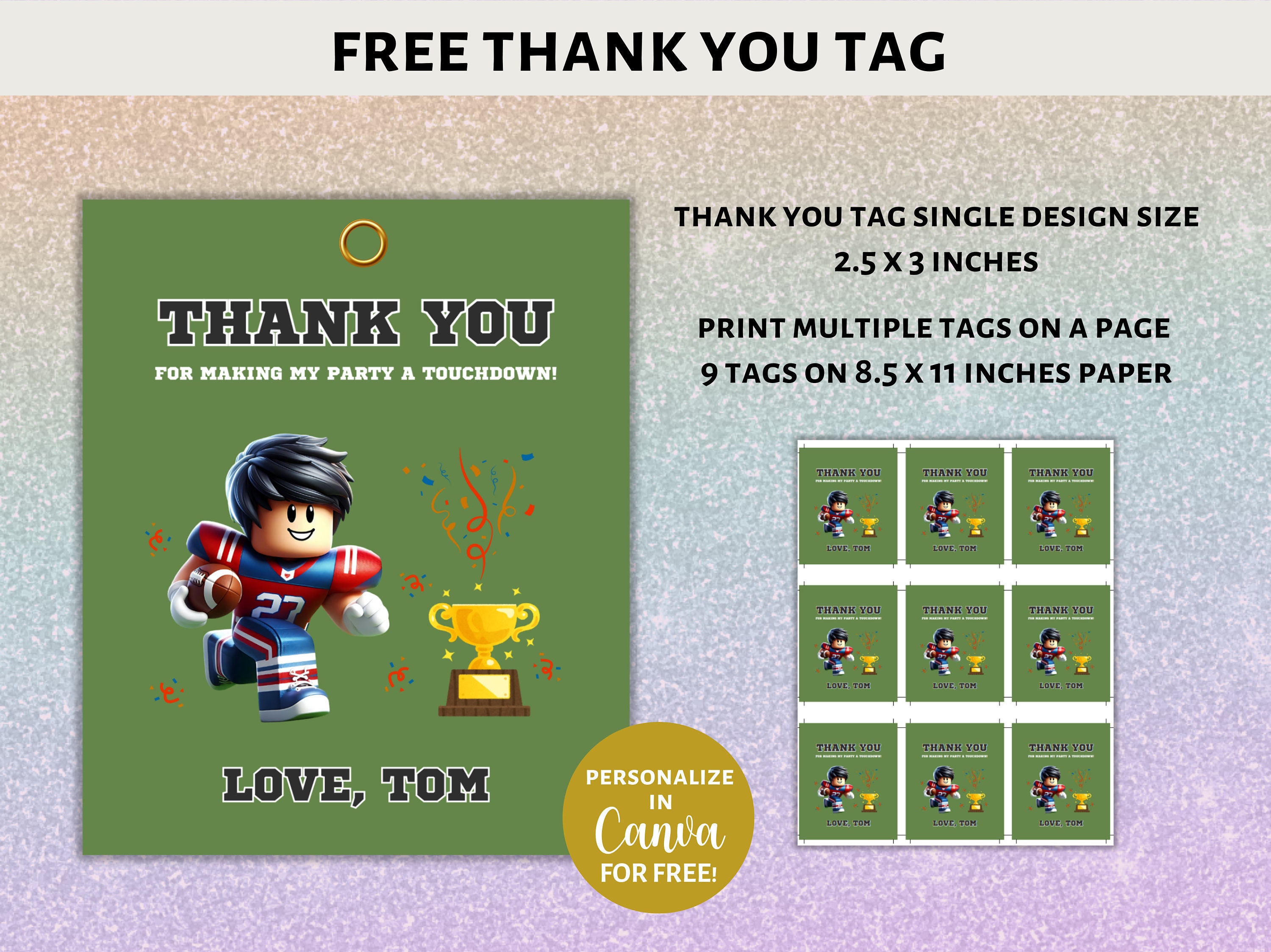 Roblox Football Birthday Invitation, Football Invitation Template ...