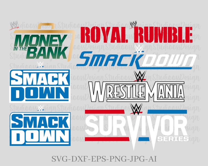 WWE Smackdown Logo SVG Bundle Cricut Cut File. PNG Clipart. Silhouette ...
