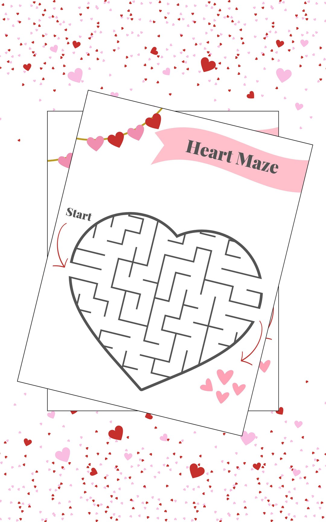Valentine's Activity Heart Maze | Valentine's Day Printable | Valentine ...