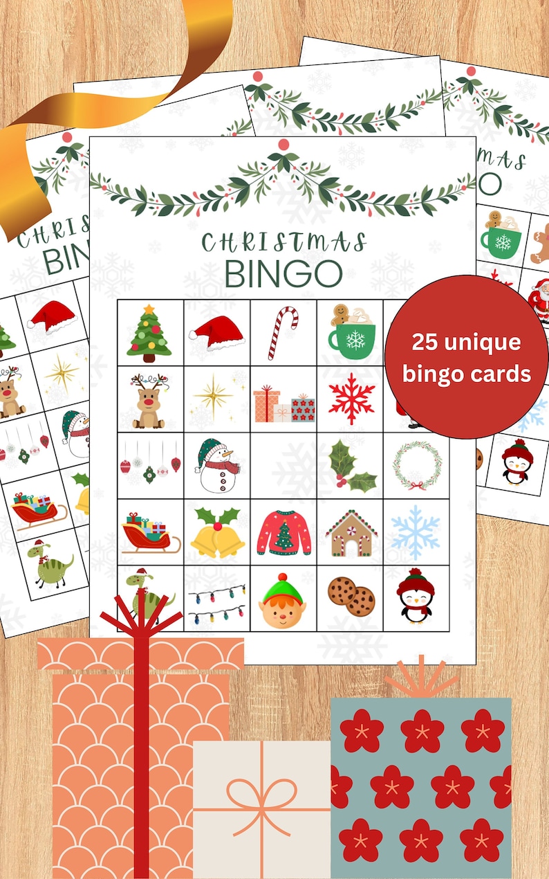 Christmas Bingo 25 Christmas Bingo Sheets Christmas Activity Christmas ...