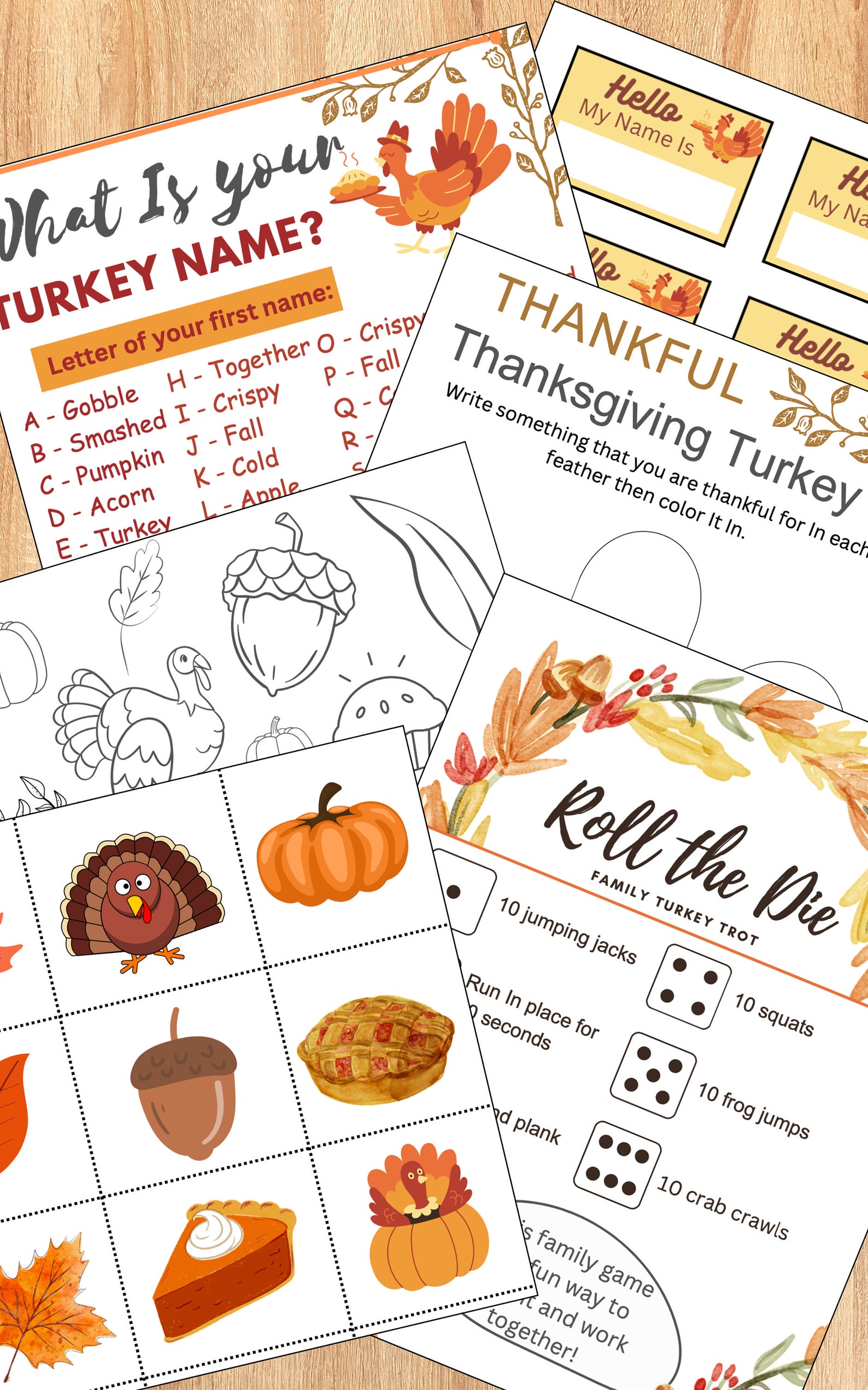 Thanksgiving Game Printable Bundle | Thanksgiving Matching Game ...