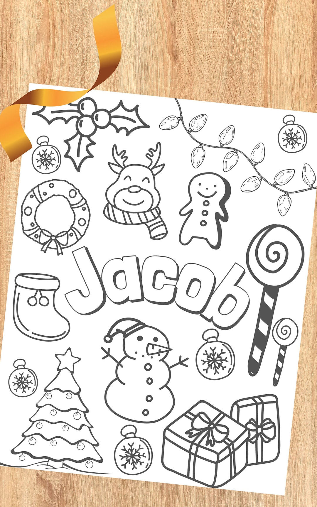 Christmas Printables for Kids | Personalized Coloring Page | Printable ...