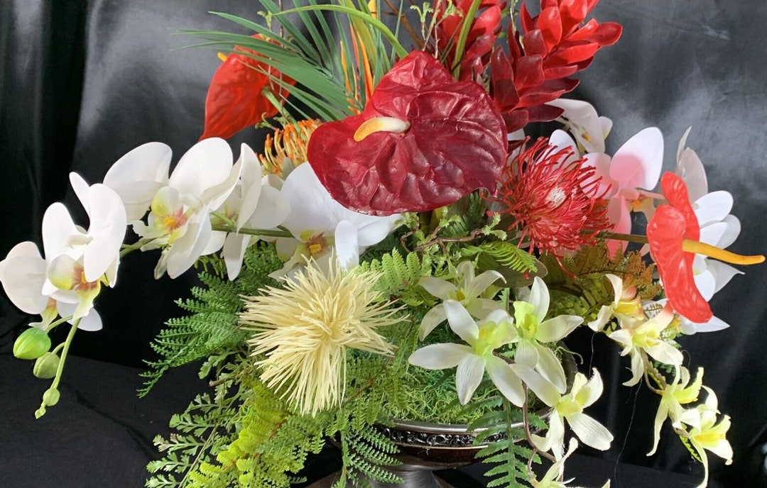 Large Tropical Silk Flower Arrangement - Etsy