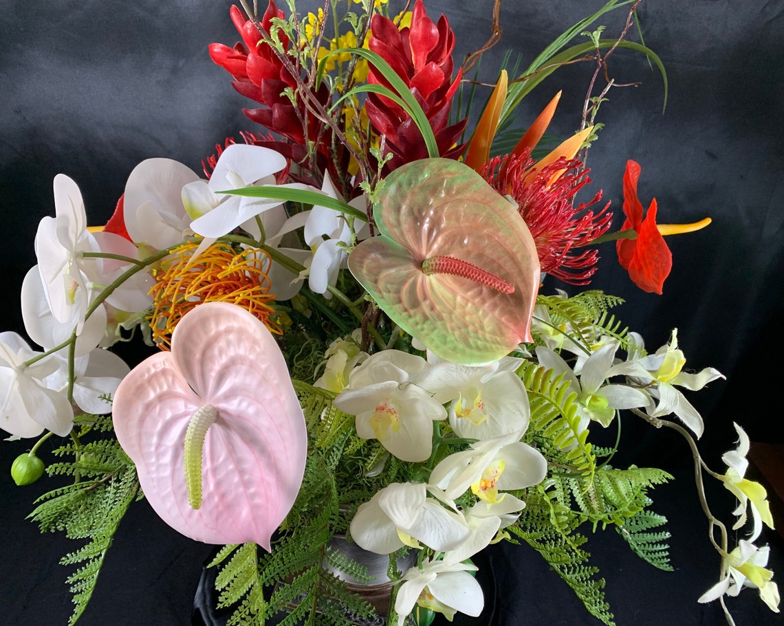 Large Tropical Silk Flower Arrangement - Etsy