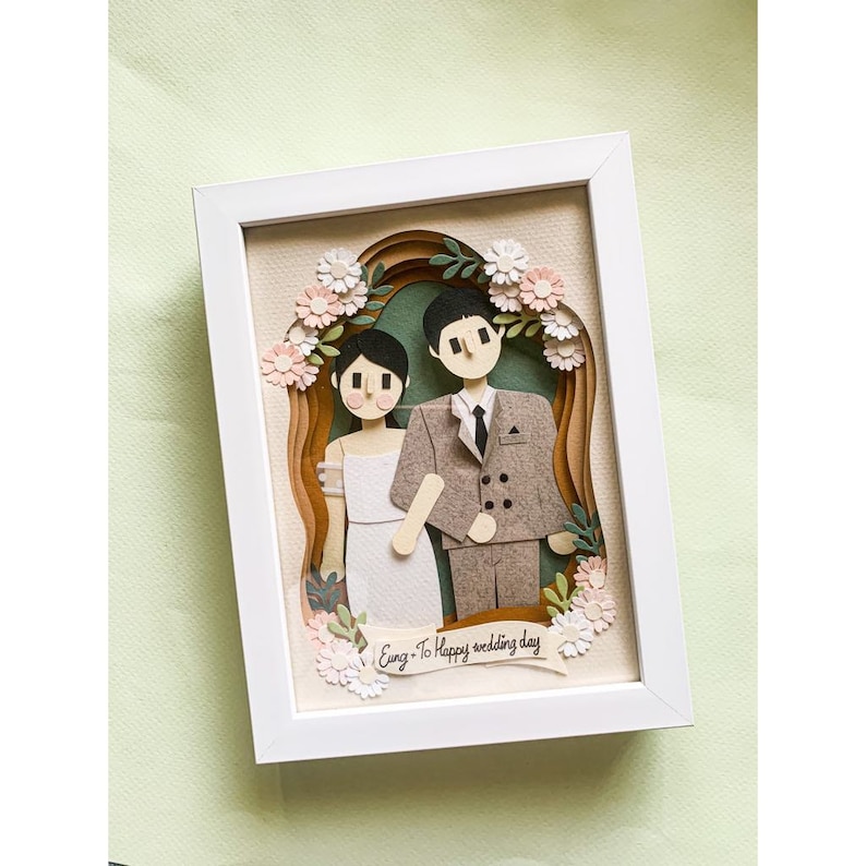 Personalized Weddings Portraits - Custom 3D Papercraft Sculpture ...