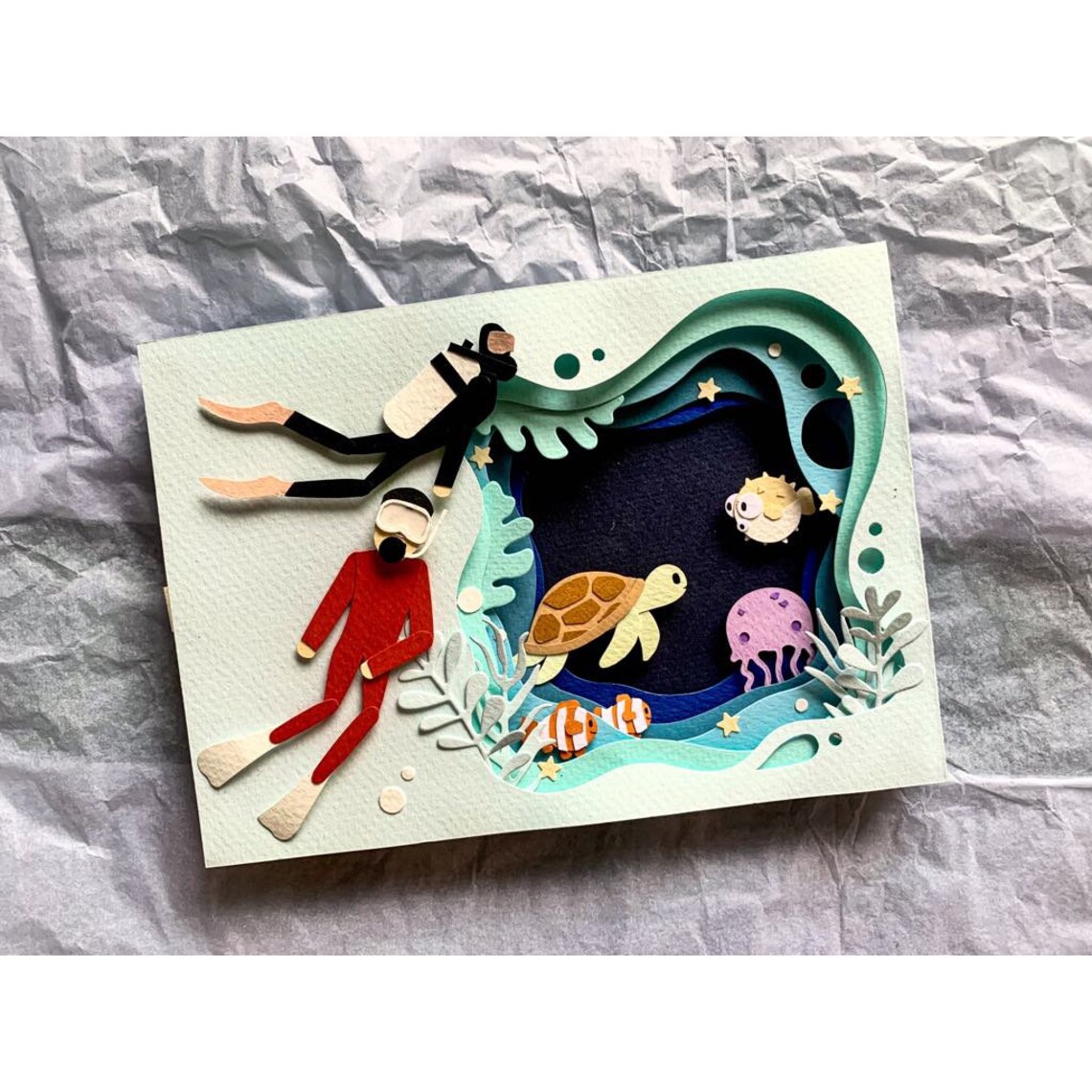 Underwater 3D Papercraft Sculpture - Diving Theme - Personalized ...