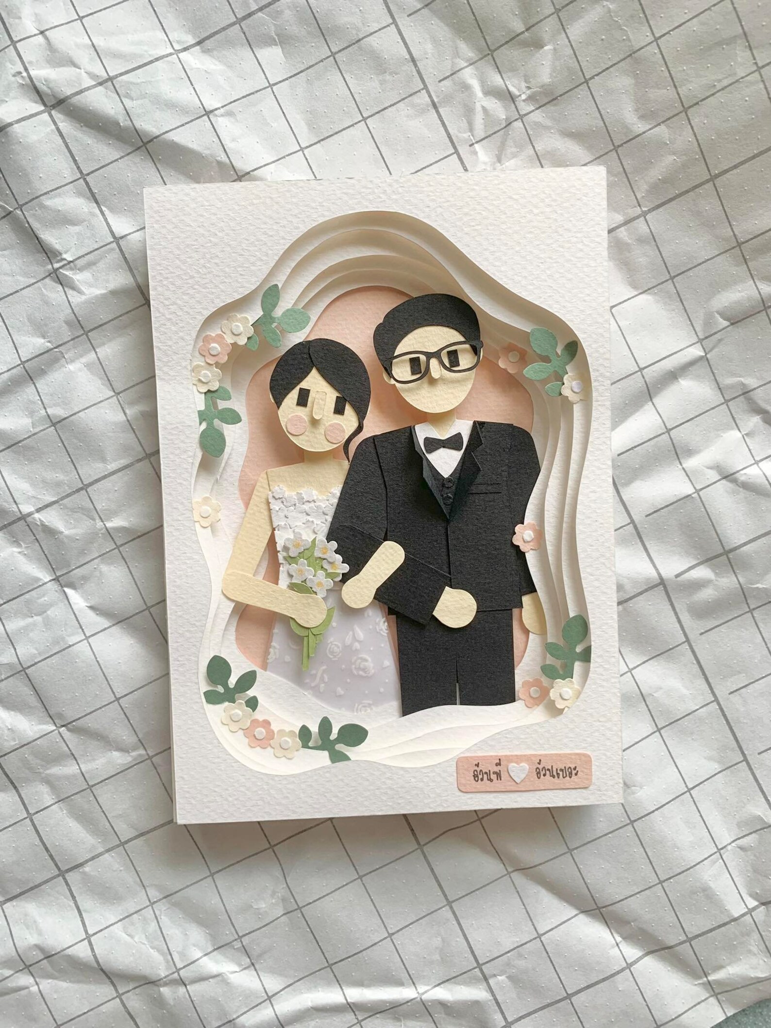 Personalized Weddings Portraits - Custom 3D Papercraft Sculpture ...