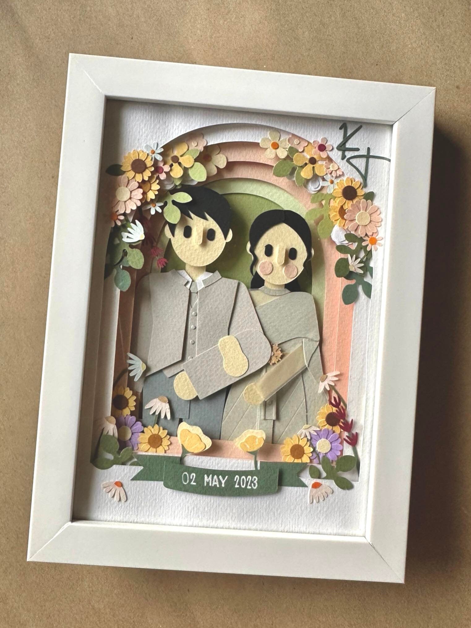 Personalized Weddings Portraits - Custom 3D Papercraft Sculpture ...