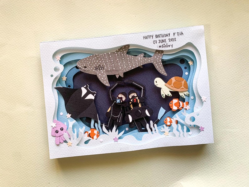 Underwater 3D Papercraft Sculpture - Diving Theme - Personalized ...