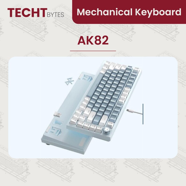 AK82 Hot-swappable Mechanical Keyboard (75% Keyboard Layout, Tri-mode ...